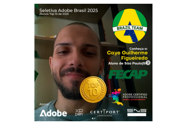 Aluno da FECAP se destaca na Seletiva Adobe Brasil 2025 | FECAP